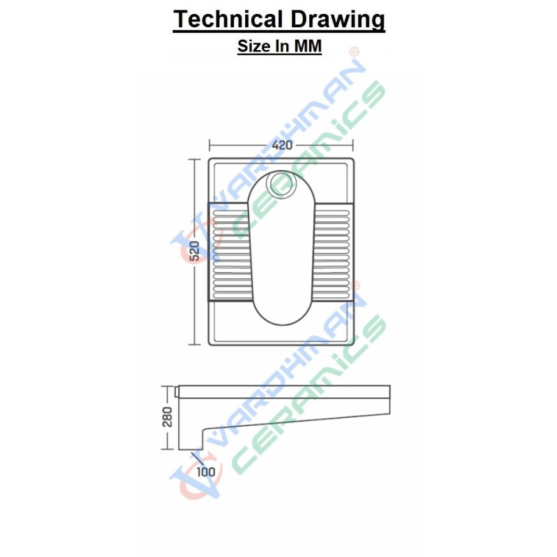 "Buy Belmonte Orissa Pan 20Inch Indian Toilet - White Ceramic"