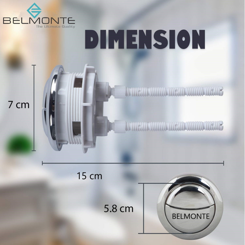 Buy Belmonte Replaceable Round Dual Flush Push Button with 2 Bar fo...