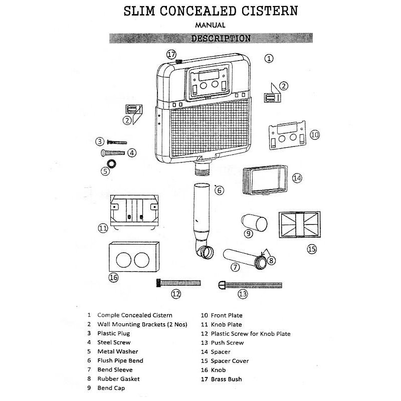 Buy Belmonte Concealed Cistern Slim 80mm Thick Dual Flush / Flush T...