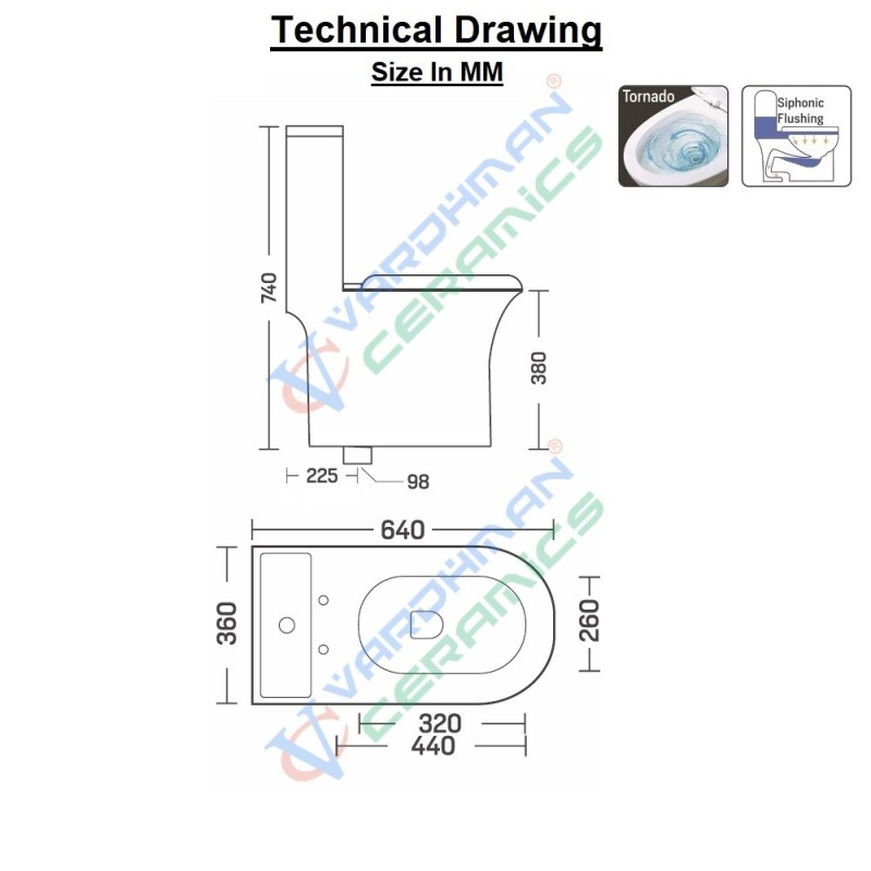 Buy Belmonte Siphonic Tornado Flushing Rimless EWC / Western Water ...