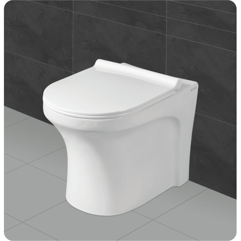 Buy Belmonte Ceramic Floor Mounted Western Commode Toilet EWC P Tra...