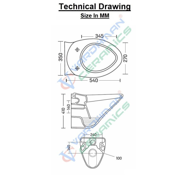 Buy Belmonte Wall Hung Toilet Commode / EWC / Water Closet Cansil I...