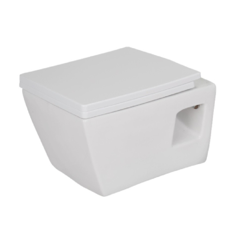 Buy Belmonte Ceramic Wall Hung WC Toilet Commode Rimless Entic Mode...