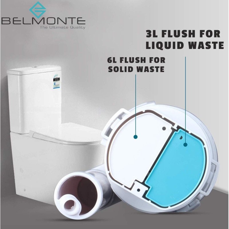 Belmonte 10 Inch 25cm Dual Flush Siphon Flush Valve Tank Fittings for ...