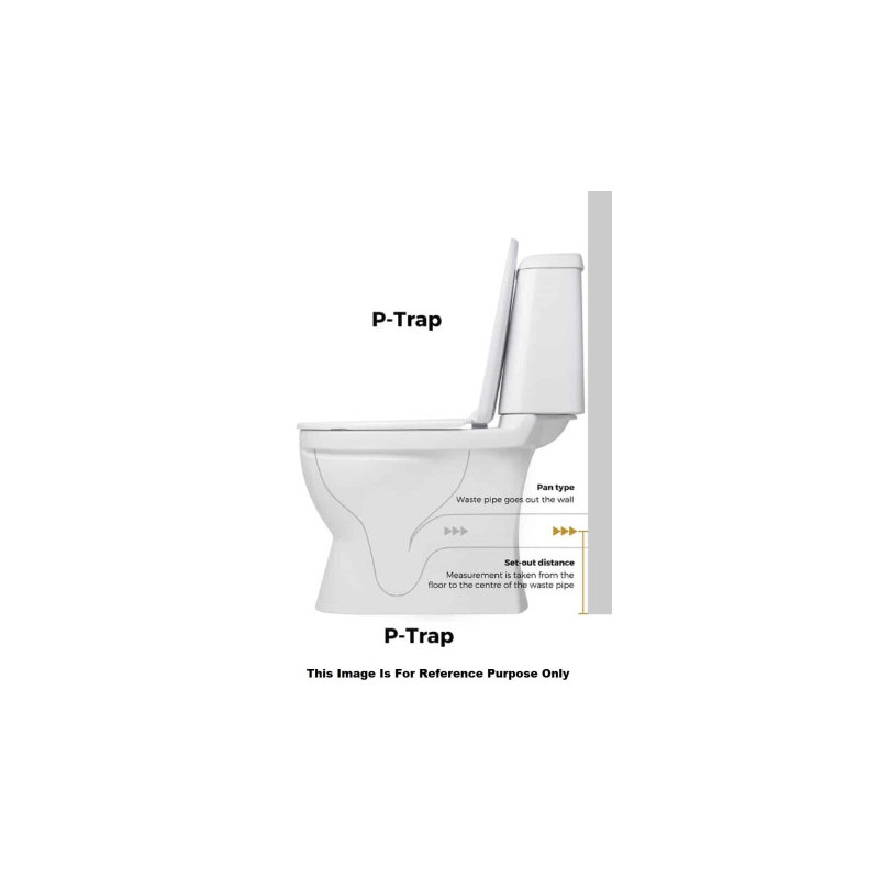 Belmonte P Trap Western Toilet Commode One Piece Battle White