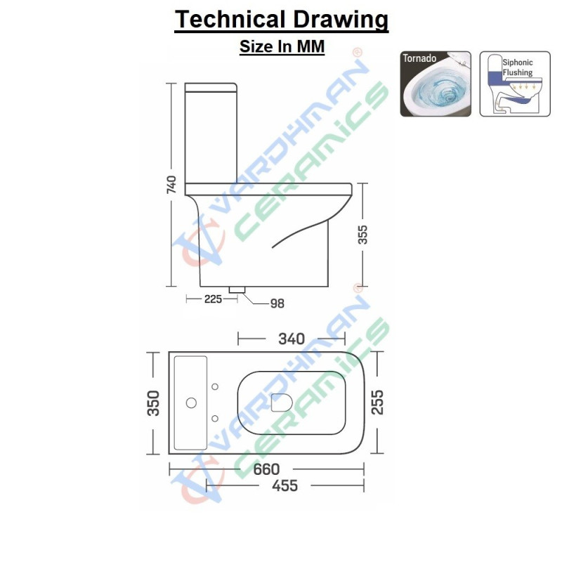 Buy Belmonte One-Piece Western Toilet Commode EWC - White Glossy Ce...