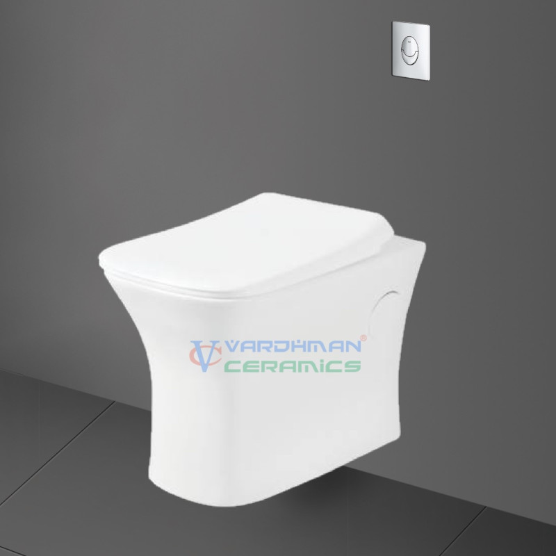 Buy Belmonte Ceramic White Color Wall Mounted Toilet Seat Commode f...
