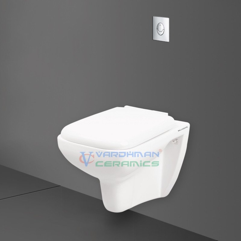 Belmonte Wall Mount Toilet Cera with Pneumatic Concealed Cistern - White